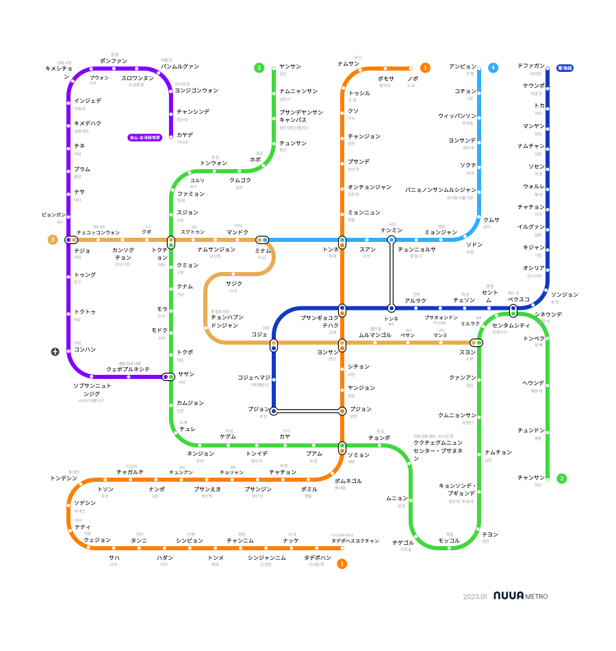 釜山 乗換案内・時刻表 - NUUA METRO ヌアメトロ